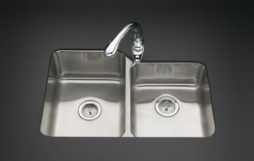 KOHLER K-3177-NA Undertone Large/Medium Undercounter Kitchen Sink, Stainless Steel