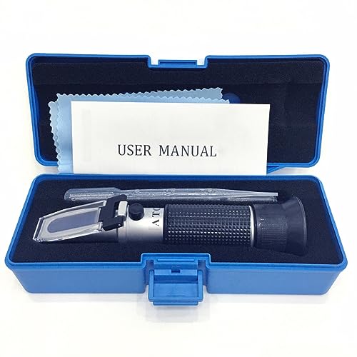 Salinity Refractometer 0~28% Scale Range, Measuring Sodium Chloride Content in Brine, Seawater and Industry. Salinometer for Food with Automatic Temperature Compensation (ATC)