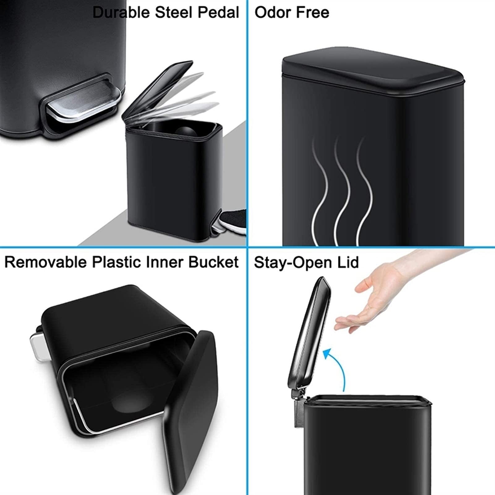Garbage Recycling Bin Bathroom Trash Can Foot Pedal Trash Can with Lid Kitchen Household Trash Box Cleaning Tool Accessories Bathroom Storage Kitchen Trash Can