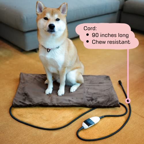 Petoont Pet Heating Pads for Cats and Dogs - 12 Adjustable Temperature with 1 to 12 Hours Timer - Our Heated Pet Mat Comes with 2 Washable Covers - Ideal Dog Warming Pad for Indoor Pet Beds