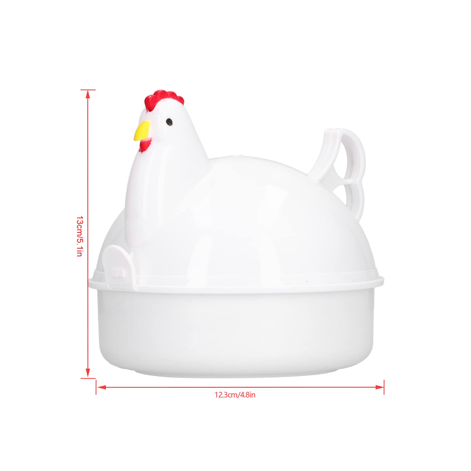 Microwave Oven Boiler Microwave Egg Steaner Poacher Cooker Boiler Steamer Gadgets Cook Soft and Hard Boiled Egg, Chicken Shape, For 4 Eggs Kitchen White
