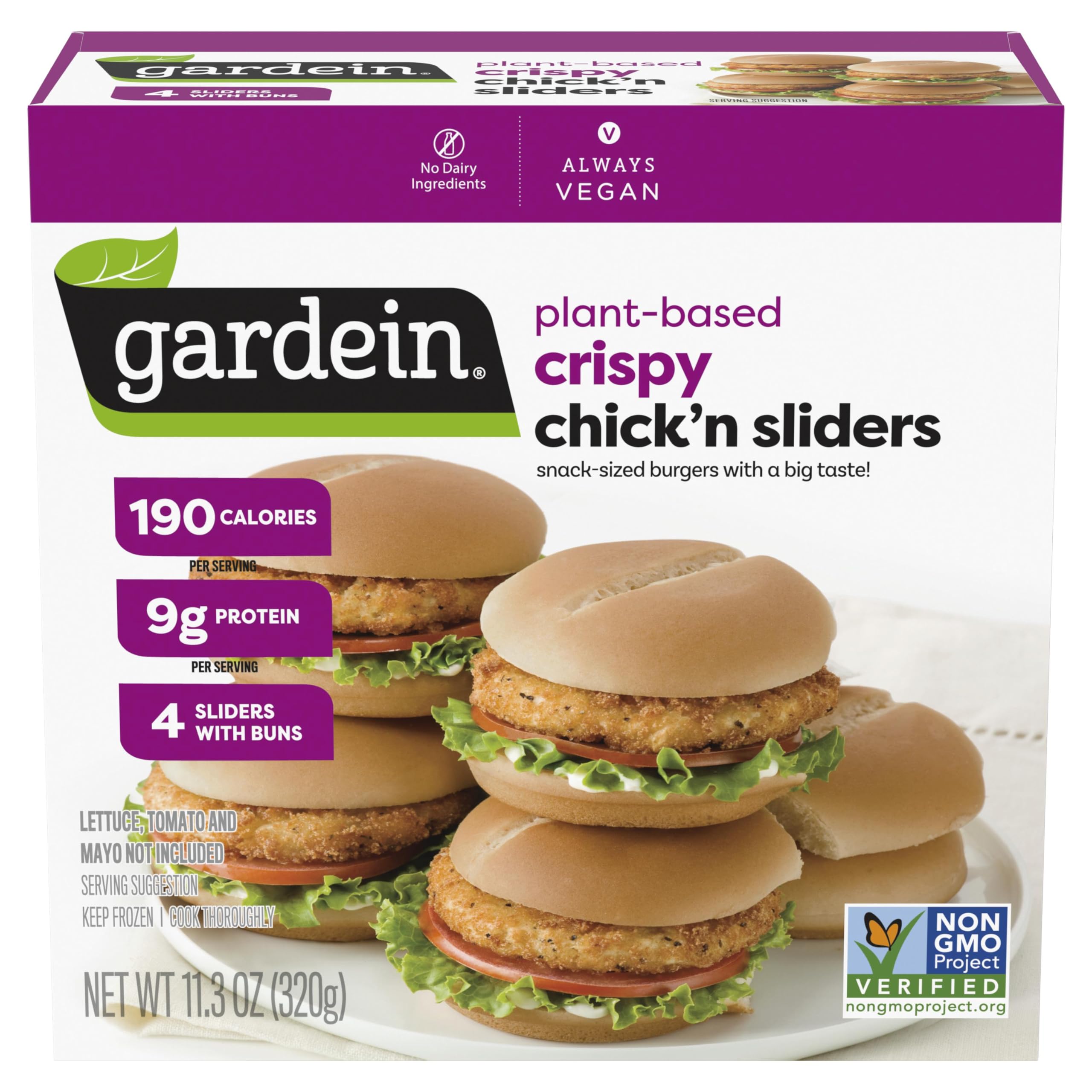Gardein Plant-Based Chick'n Sliders, Vegan, Frozen, 11.3 oz. 4-Count