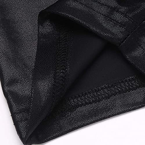 winying Kids Girls Dance Tumbling Athletic Gymnastics Short Stretchy Tight Shorts Bottoms Workout Hot Pants Black 5-6 Years