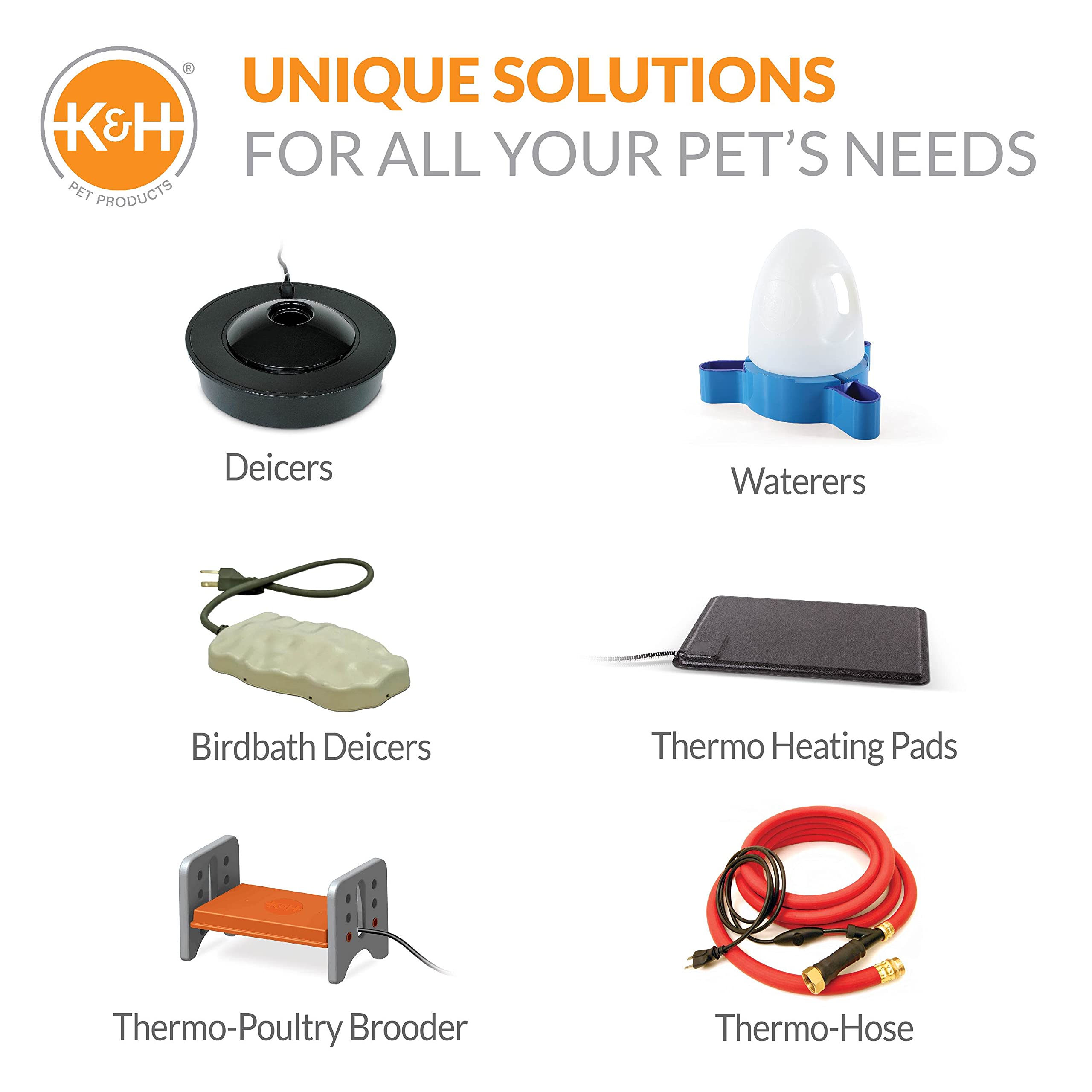 K&H Pet Products Thermo-Pond Perfect Climate Submersible Pond Deicer Gray 8" x 8" 300W, 1 Count (Pack of 1)