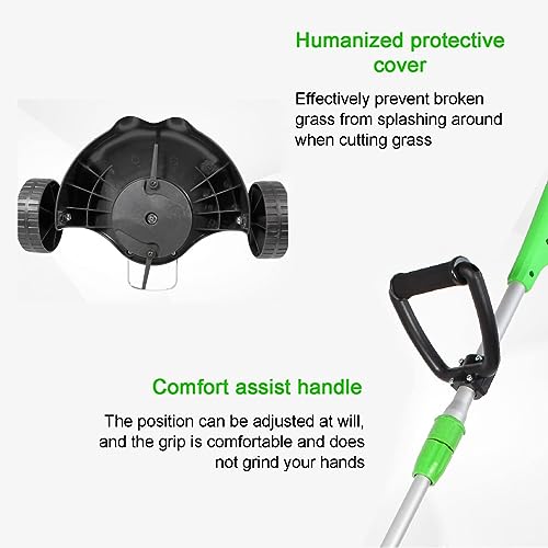 Robotic Lawnmower Electric Lawn Mower, 4000mA Rechargeable Garden Lawn Trimmer 2 in 1 Multifunctional Lawn Mower Removable Battery
