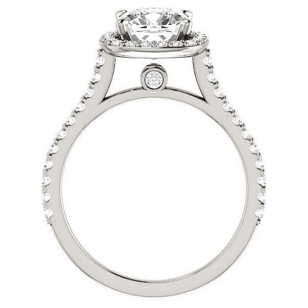 JEWELERYN 3 CT Cushion Colorless Moissanite Engagement Rings Set for Women/Her, Wedding Bridal Ring Set,Eternity Sterling Silver Solid Diamond Solitaire Prong Anniversary Promise Gift for Ring (6.5)