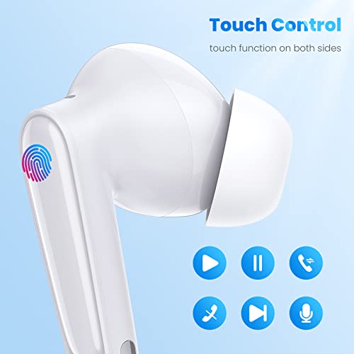 Wireless Earbuds for Google Pixel 7 Pro 6 6A, 5.2 Bluetooth Headphones Noise Cancelling Ear Buds with Mic Touch Control HiFi Stereo for iPhone 14 Pro Max Samsung Galaxy S23 Ultra S22 OnePlus 11 10T