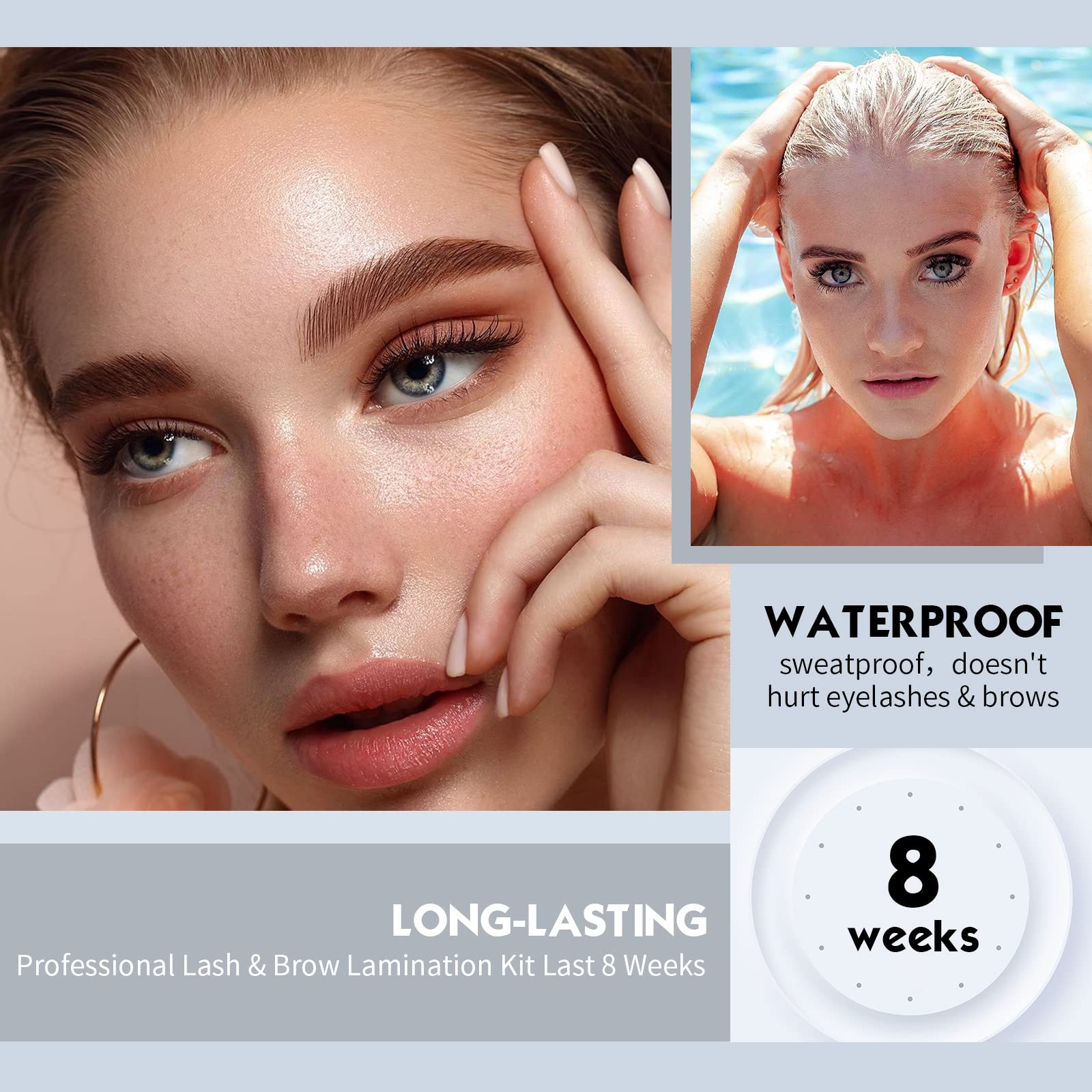 PERMANIA Lash Perm Kit, Lash Lift Sachet Kit with New Eyelash Lifting Glue Balm Smells Great Keeps Both Lashes and Brows in Place 8 Weeks Eyelash Curler and Brow Lamination