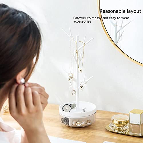 NA Creative Jewelry Rack Jewelry Necklace Display Rack Earring Storage Box Ornaments Storage Rack (white)