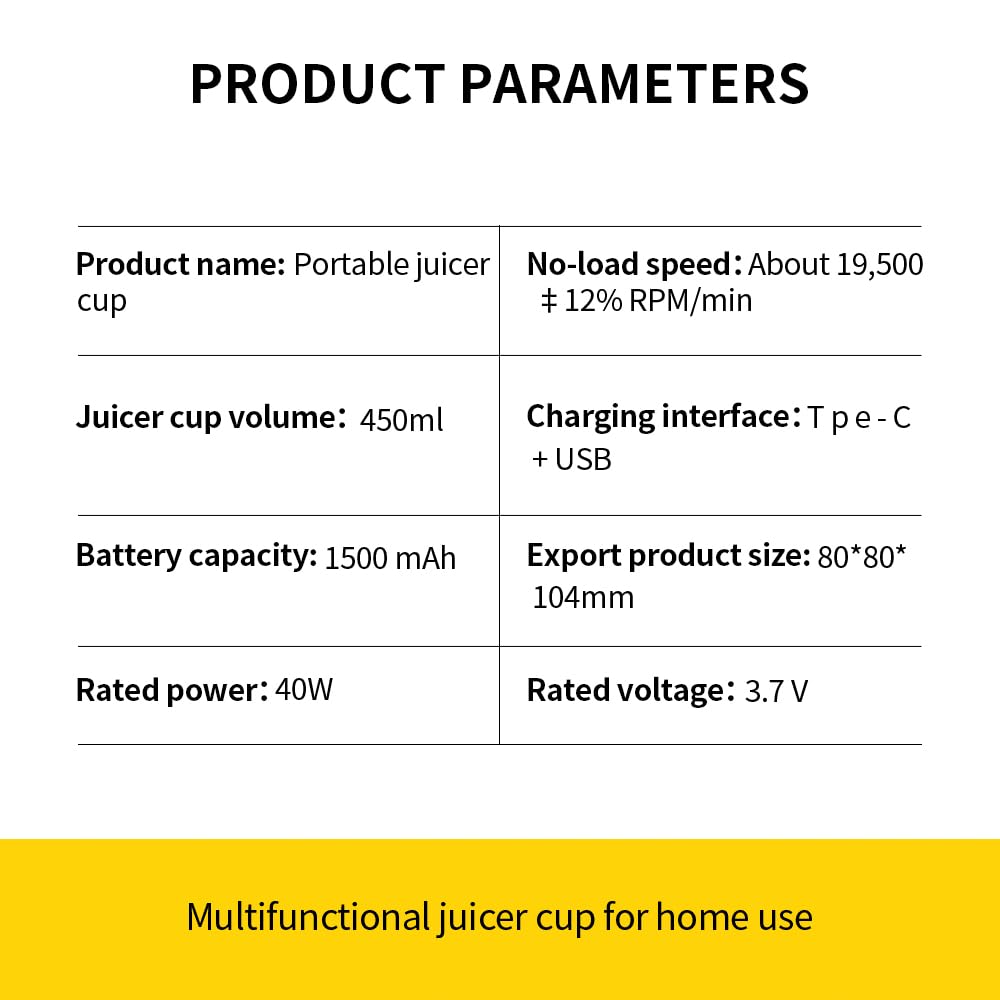 Personal Size Blender for Milkshakes and Smoothies, 15.6 oz Portable Blender, 10 Steel Blades, Cordless Blender, 21000r/min, Multi-Function Blender with 2 Cups, Travel-Friendly - White