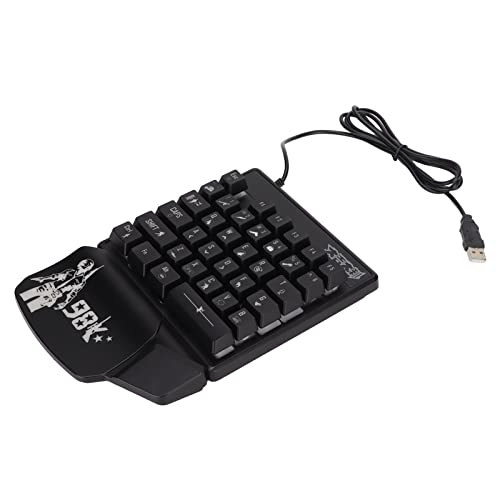 Mini Gaming Keyboard, One Handed Keyboard 35 Keys Ergonomic Design Driver Free for Esports Game for Computer