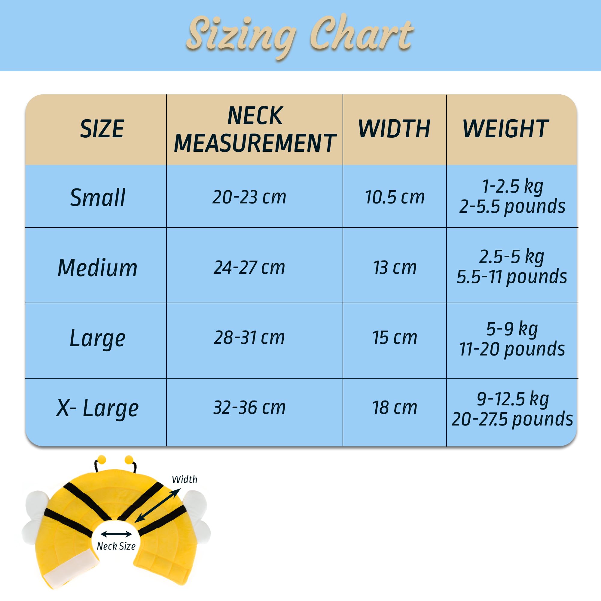 SkyReese - Soft Small Dog/Puppy/Cat Cone | Cute Bumblebee Cone for Small Dogs, Puppies & Cats After Surgery, Wound Care, Spay & Neuter | Dog Recovery Cones & Collars | 100% Polyester (Large)