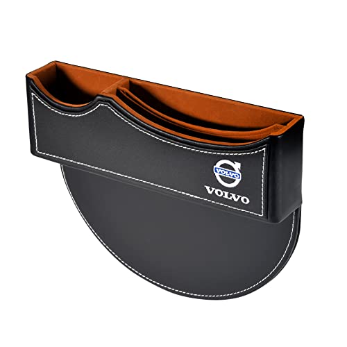 NEEARI Suitable for Volvo S60 V60 S90 V90 XC40 XC60 XC90 Seat Gap Filler, Console Organizer, Car Pocket, Seat Catcher, Interior Accessories Seat Crevice Storage Box (black)