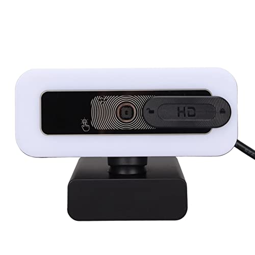 Webcam, Lighting Adjustment Autofocus Built in Microphone USB Web Computer Camera with Cover for Teaching Video Conferencing Plug and Play Hd Webcam for Pc Mac Laptop Desktop