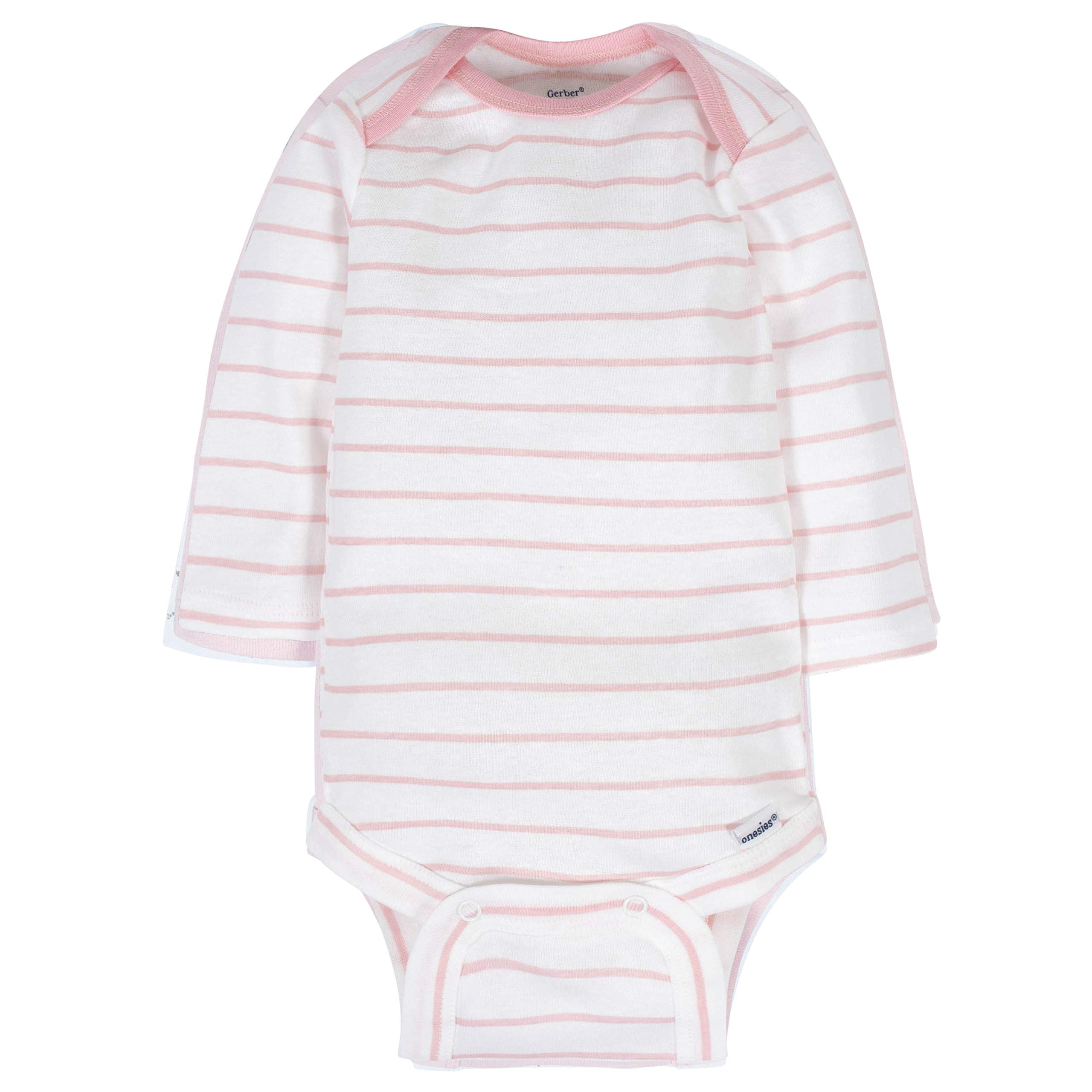 Gerber Baby Girls' 6-Pack Long-Sleeve Onesies Bodysuits, Castle, 0-3 Months