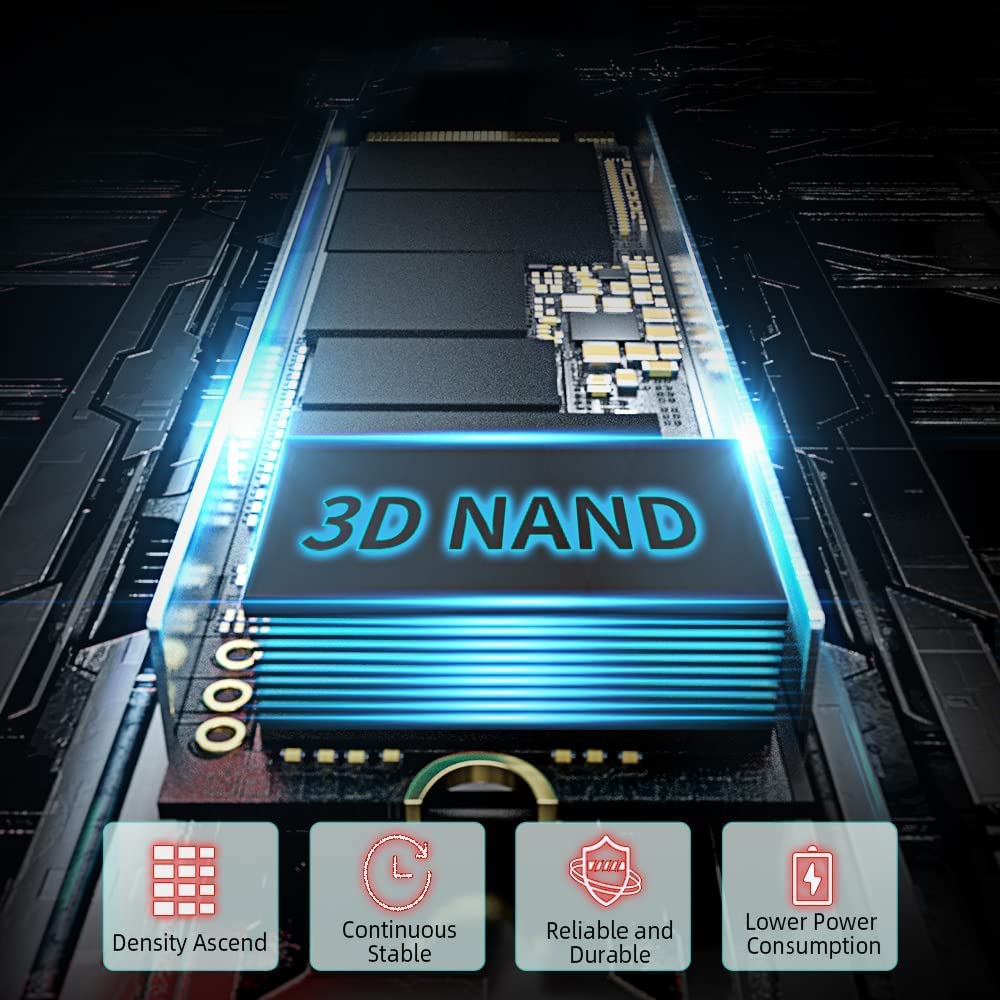 Netac 2TB PCIe 4.0 NVMe SSD M.2 2280 Internal Solid State Drive with Heatsink SLC Caching Speed up to 7,000MB/s High-Performance for PCs Desktop, Works with PS5, Heat Control Easy to Install- NV7000