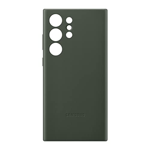 SAMSUNG Galaxy S23 Ultra Leather Phone Case, Premium Protective Cover w/Front and Back Protection, Soft Grip, US Version, EF-VS918LGEGUS, Green