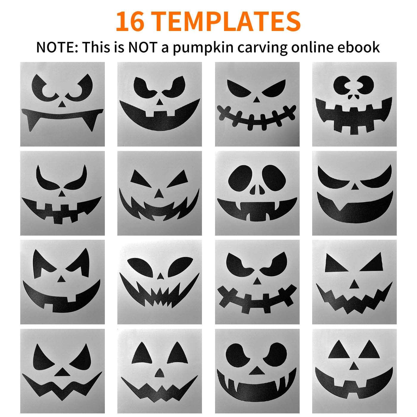 Pumpkin Carving Kit for Adults & Kids, With Professional Comfortable Handle Stainless Steel Carving Knife Set, Detail Sculpting Tools, Pumpkin Patterns, LED Light Candles, For Halloween Decoration