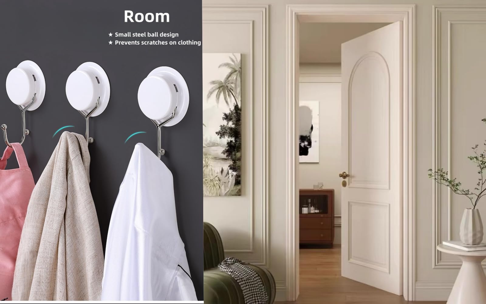 MEILEW Heavy Suction Cup Hooks,Large Suction Cup Hook Hanging Towel Inside Shower Wall,Home so Strong Suction Cup Hooks for Shower Window Bath and Glass Hanging up to 22 lbs(2-Pack), White, D-260015