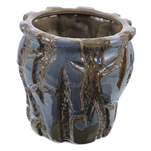 Levemolo 1pc Container Planter Assorted Decoration Pot Rustic Flowerpot Ceramic Color Succulent Modern Vintage Outdoor Creative Desktop for Flower Green Holder Style Home Pots Bonsai
