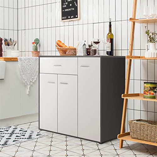 SEASD Buffet Sideboard Table Kitchen Floor Cabinets with Anti-Collapse Device