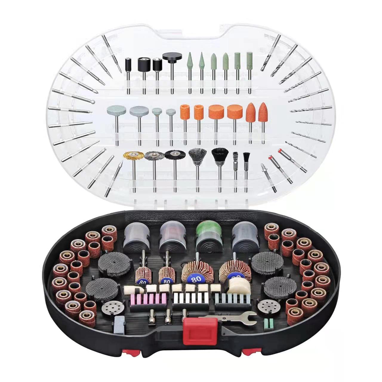 POPULO 305-Piece Rotary Tool Accessories Kit, 1/8-inch Diameter Shanks, Universal Fitment for Easy Cutting, Grinding, Sanding, Sharpening, Carving and Polishing, Storage Case.…