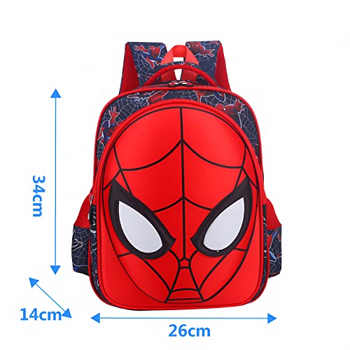 SUFRAH 13inch Cartoon Backpack Red&Blue Comic Waterproof Durable Lightweight Bookbag Fashion Causal Travel Bag