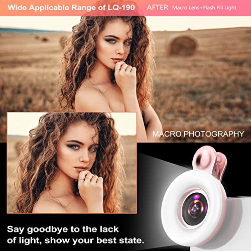 Yuyosunb LED Phone Lens Selfie Ring Light Mobile Phone Fill Light HD Macro Dimmable Lamp Beauty Ringlight