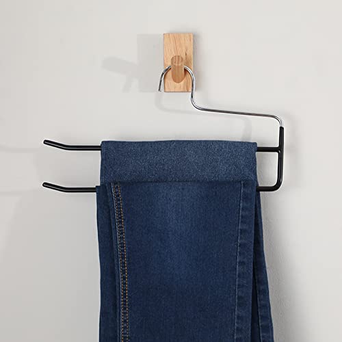 SHIMOYAMA Open-Ended Pants Hangers, 10 Pack, Space-Saving Double Rods Pant Hanger for Jeans, Trouses, Scarf