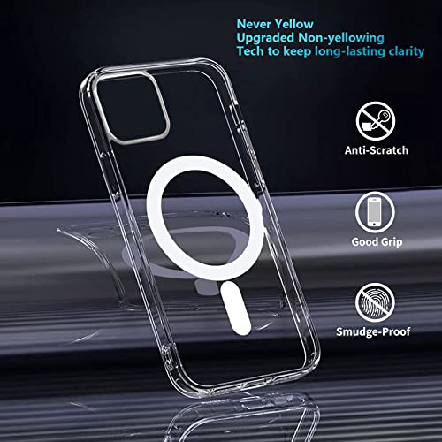 teloxy Magnetic Designed for iPhone 14 Pro Max Case, Drop Protection [Anti-Scratch] [Soft Microfiber Lining] Shockproof Slim Rubber Phone Case for iPhone 14 Pro Max Clear