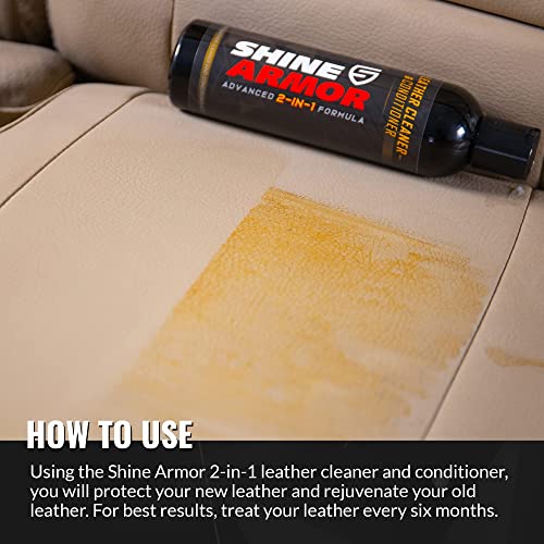 SHINE ARMOR Car Interior Cleaner & Leather Cleaner - Vehicle Detailing & Restoration, Cleaner & Conditioner Protector for Couches Car Interior