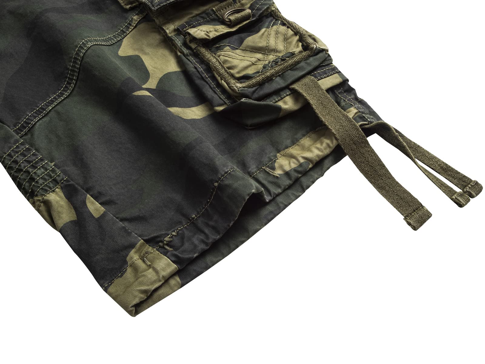 FOURSTEEDS Women Camouflage Cargo Shorts Athletic Cotton Multi-pocket Capri Casual Summer Shorts Army Green Camo US 16