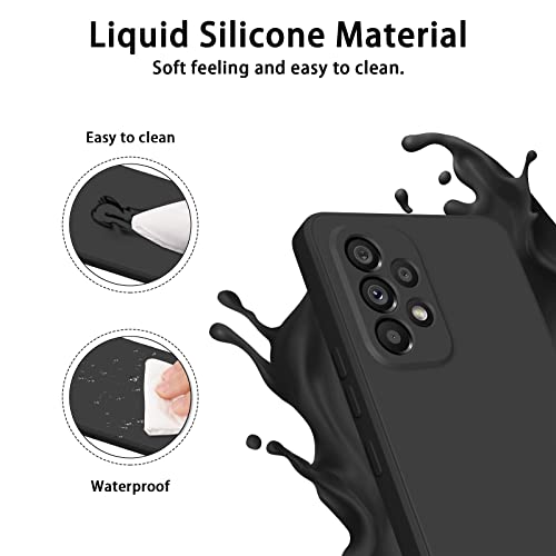 Vanjua [2 Pack] for Samsung Galaxy A53 Case, Stylish Liquid Silicone Slim Full-Body Protective Cover for Samsung Galaxy A53 5G 6.5 Inch Phone Case (Black+Navy Blue)