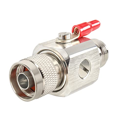 MOOKEERF Lightning Arrestor N Lightning Arrestor 50 Ohm Coaxial Lightning Arrestor, 0-6GHz N-Type Male to N-Type Female Coaxial Lightning Arrestor