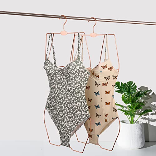Rose Gold Full Body Shape Metal Wire Swimwear Swimsuit Display Hangers for Dress,Bikini,Lingerie Hangers (10 Pack ,Rose Gold)