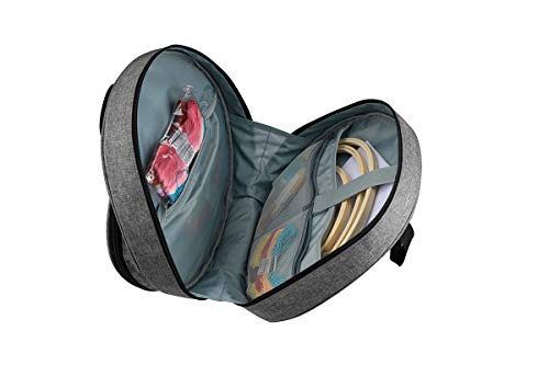 Shinyzone Cross Stitch Storage Bag Grey,Embroidery Projects Bag,Sewing Crafts Storage Tote Bag,Knitting Bags with Zipper Pockets Organiser for Embroidery Hoops,Charts and Threads