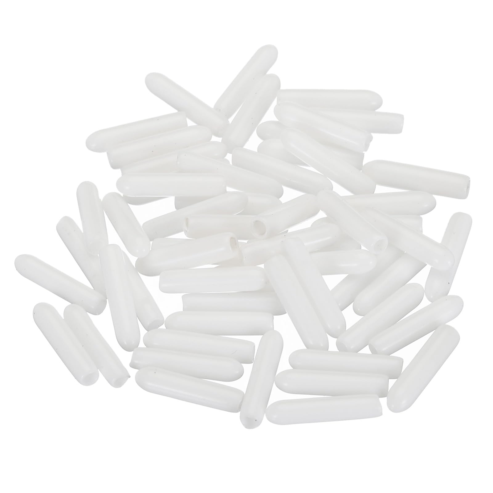 uxcell 50pcs Rubber End Caps 2.5mm ID Vinyl Round Tube Bolt Cap Cover Screw Thread Protectors White, 0.1 inch