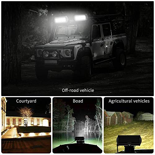 SAN YOUNG 7 Inch LED Tractor Work Lights, 120W 10000lm LED Light Bar Waterproof Combo Beam for ATV UTV SUV RV Truck Mower Golf Cart Pickup Boat, 2PCS