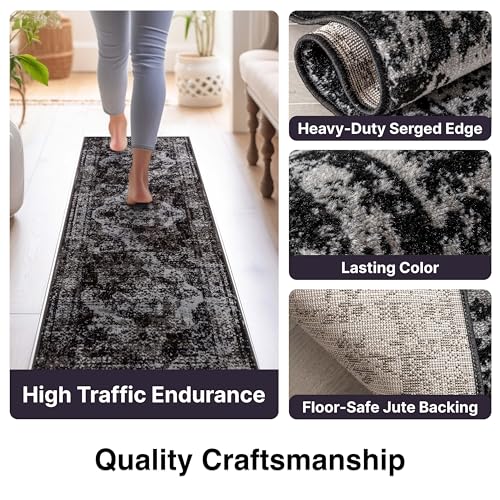 Well Woven Patras Black Vintage Oriental Medallion Area Rug 8x10 (7'10" x 9'10")
