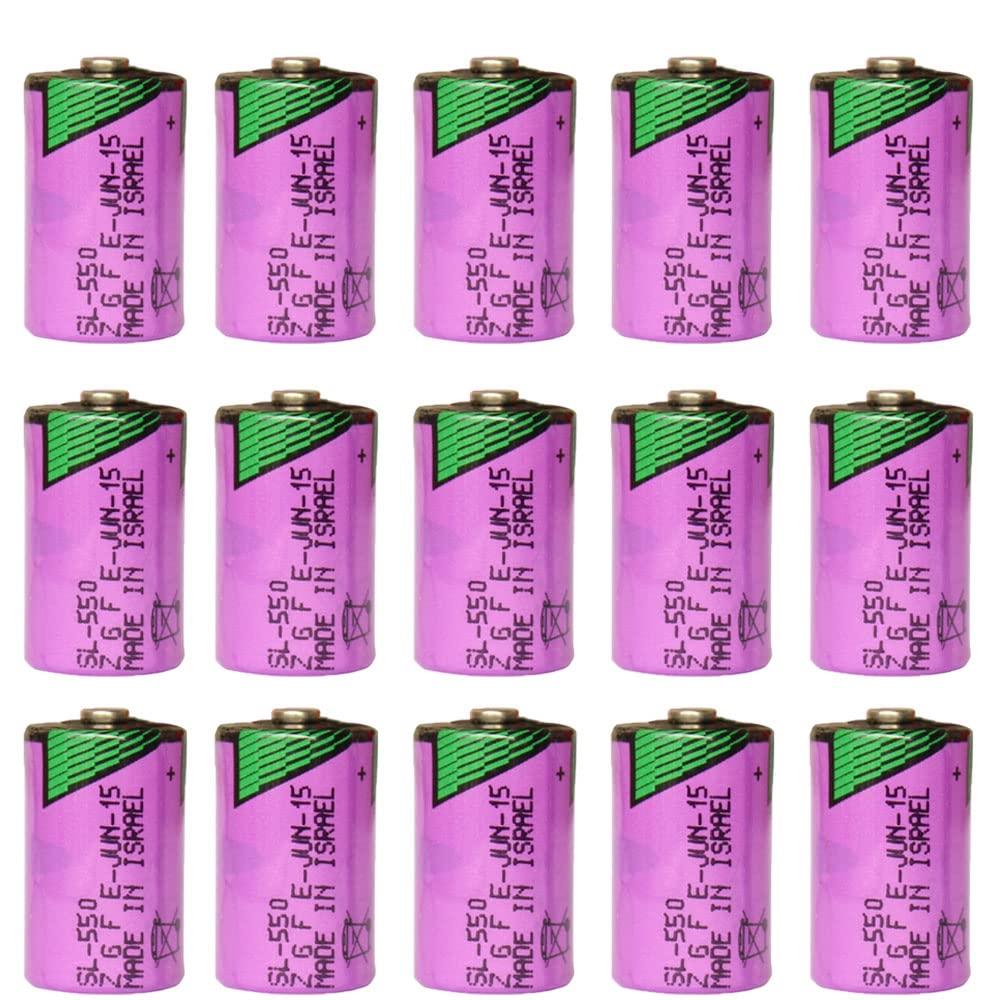NOOKK (Pack of 15) 1100mAh SL-550 3.6V 1/2AA Lithium Battery Replacement for TADIRAN SL-550/SL-750 Battery