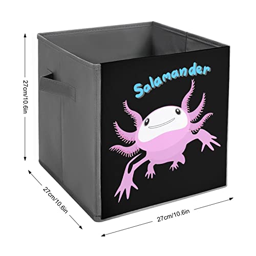Salamander Axolotl Storage Bin Foldable Cube Closet Organizer Square Baskets Box with Dual Handles
