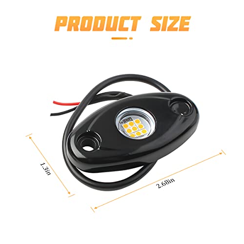 Rock Lights for Trucks, 4 Pods LED Rock Lights, IP67 Waterproof Neon Rock Lights Kits for Pickup ATV Off Road SUV, High Brightness Multifunction Underglow Lighting Glow Trail Rig Lamp (Green)