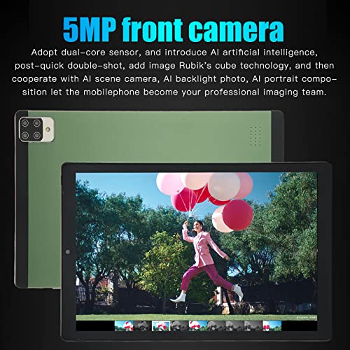 Naroote 10 Inch Tablet, Night Reading Mode 100-240V 5G WiFi Support Calling Tablet PC Octa Core Processor for Reading (US Plug)