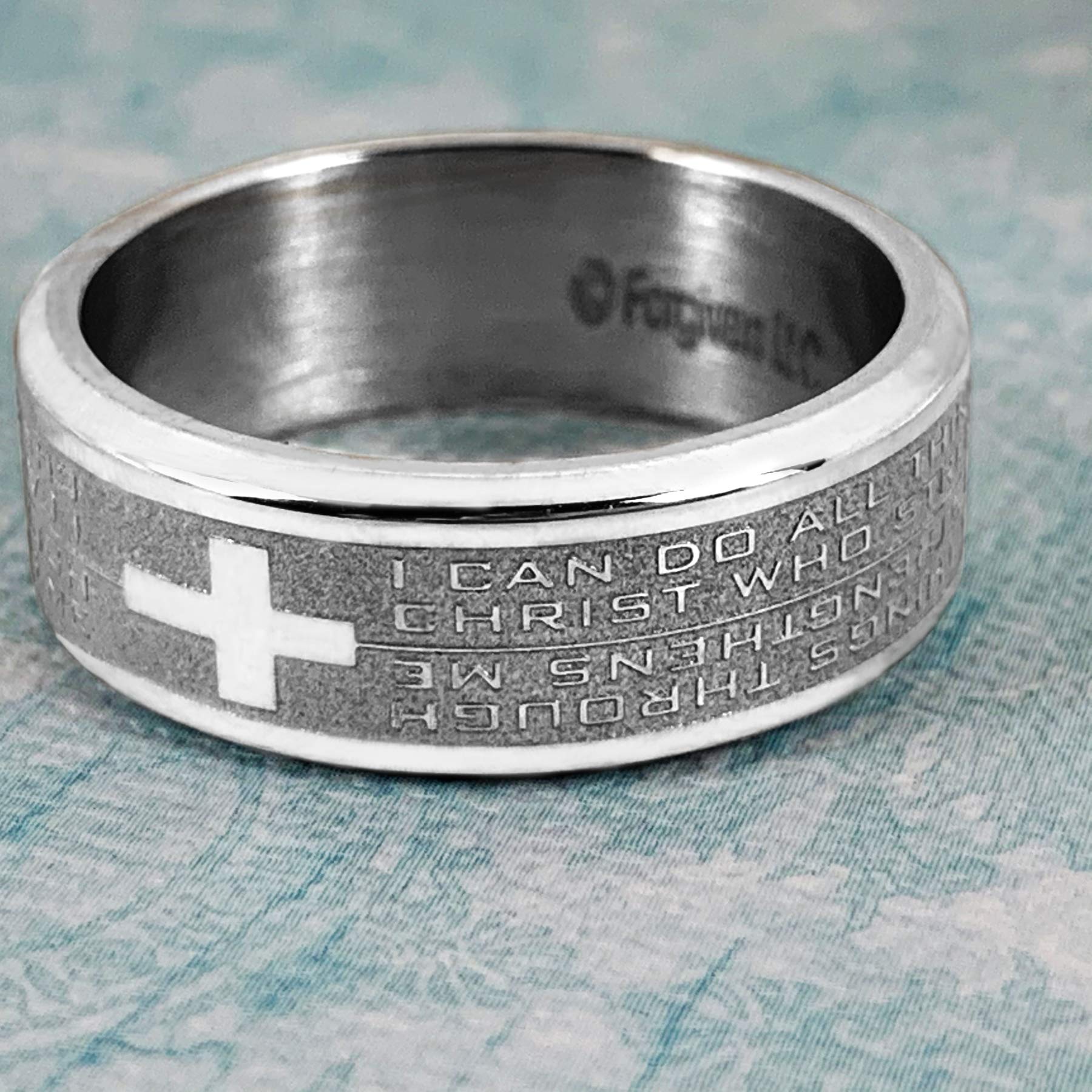 FORGIVEN JEWELRY I Can Do Cross Stainless Steel Ring size 11