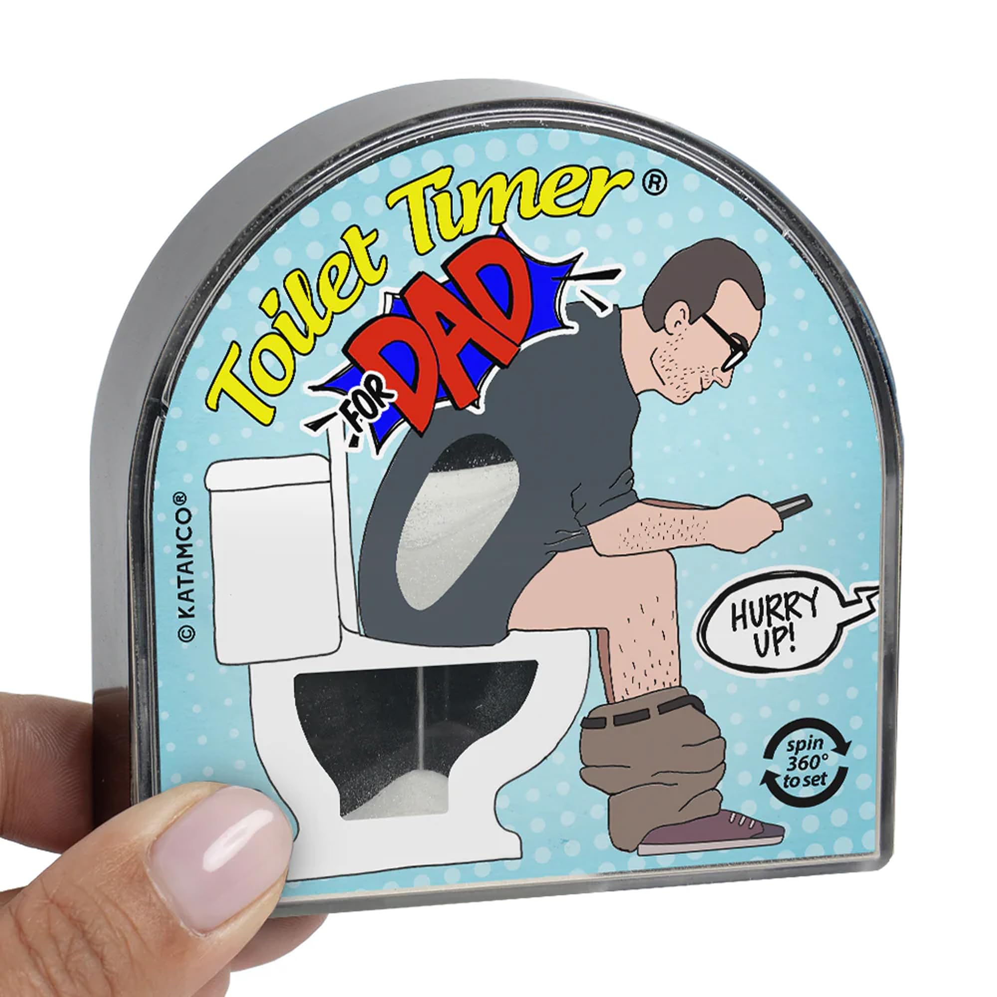 Katamco Toilet Timer (Dad), Funny Gift for Men, Husband, Dad, Birthday, Christmas, Stocking Stuffer. As seen on Shark Tank.