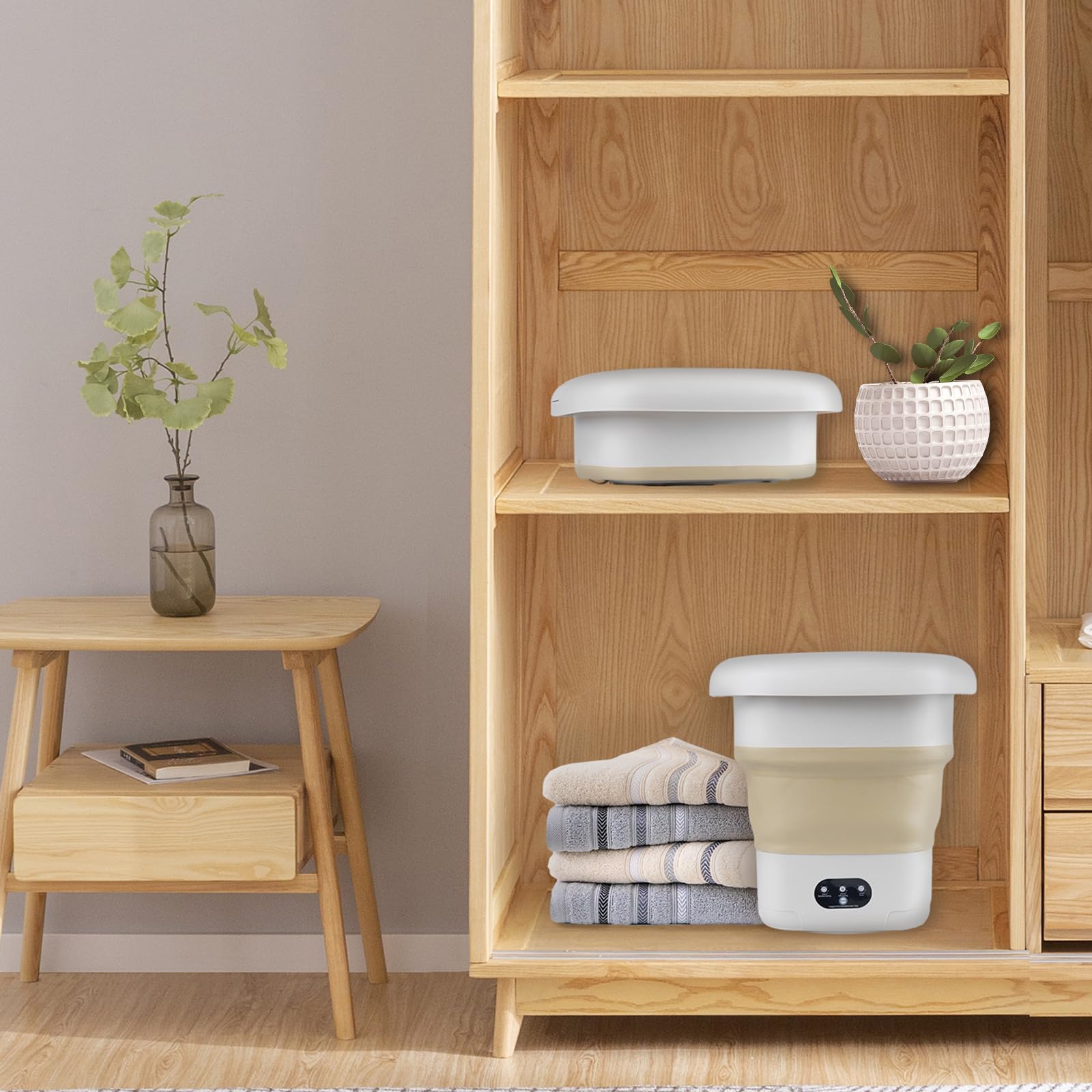 Small Portable Washing Machine, Mini Washer, 9L Upgraded Large Capacity Foldable Washer, Deep Cleaning of Underwear, Baby Clothes And Other Small Clothes.Suitable for Apartments, Dormitories, Hotel