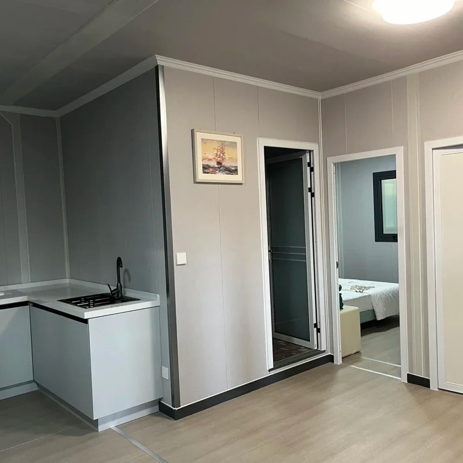 Portable House Steel Exterior Interior Effects Bedroom Bathroom 20ft 40ft Foldable Expandable Portable Container Modular House