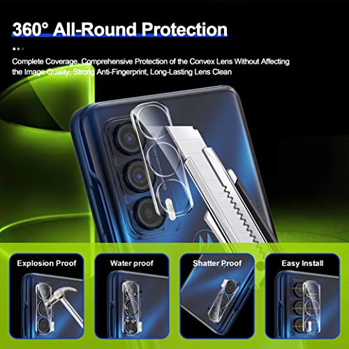 Ogrish [2+2 Pack] Tempered Glass Screen Protector for Motorola Moto Edge (2021)/Moto Edge 5G UW 2021 and 2 Pack Camera Lens Protector - Anti-fingerprint, Shatter Proof, HD Clear