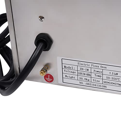 TBVECHI 1500W Electric Pizza Baking Oven, 14'' Electric Pizza Oven Countertop Stainless Steel Single Deck Layer Baker Multipurpose Snack Oven for Restaurant Home Pizza Bread Cakes Baked