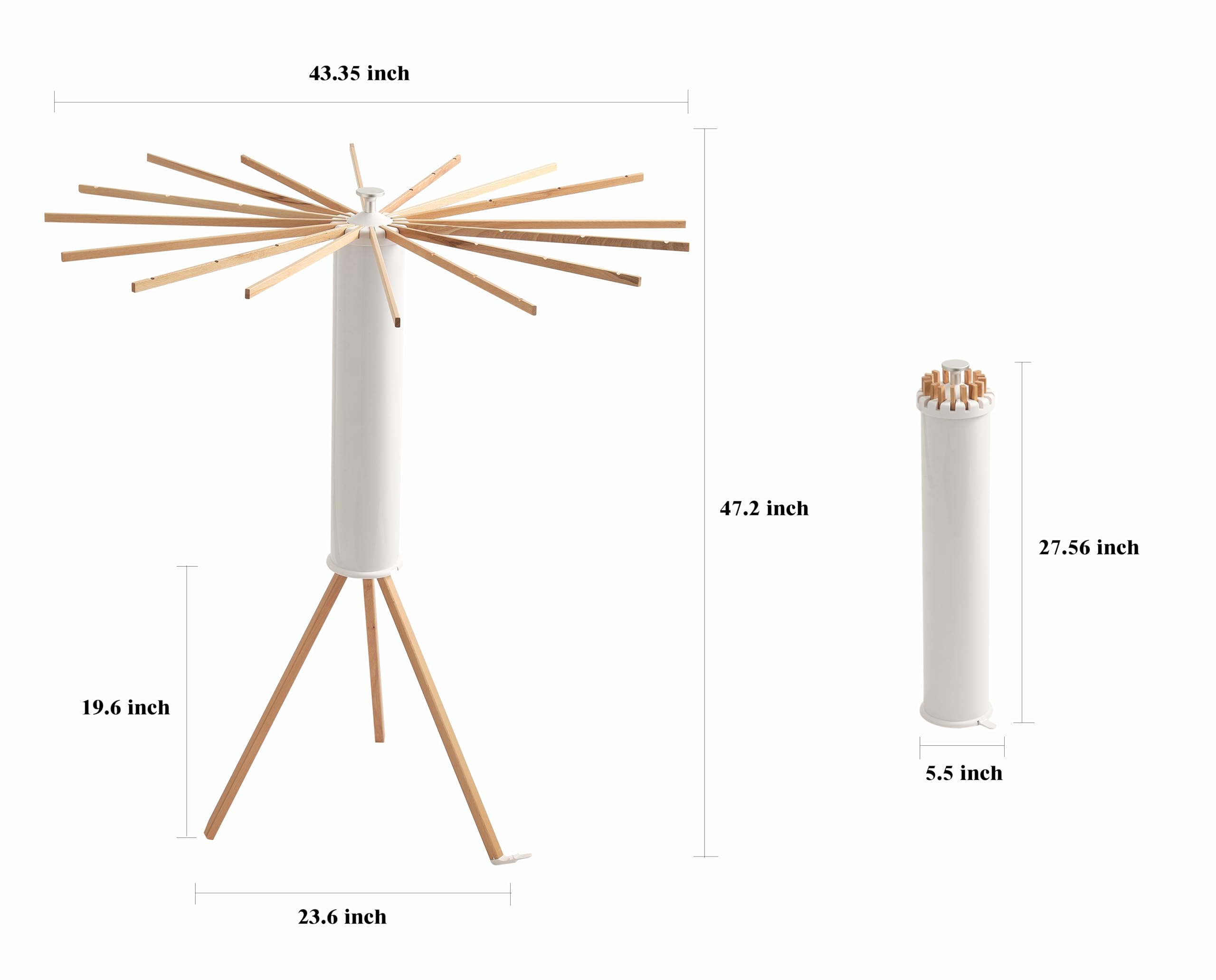 SONICA Drying Rack Clothing,Clothes Drying Rack Foldable Portable, Tripod Wooden Laundry Rack Drying,Space Saving Collapsible Drying Racks for Laundry for Travel and Daily Family Use.